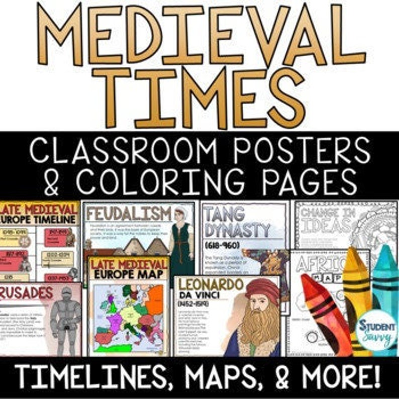 Middle Ages Posters Timelines Maps History Medieval Times Bulletin ...
