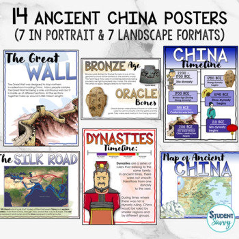 Ancient China Bulletin Board Kit - China Posters - Borders - Banners - Etsy