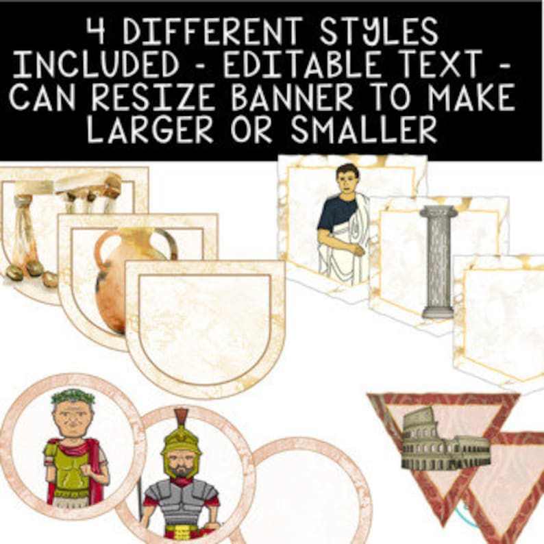 Ancient Rome Banners Printable Rome History Classroom Decor Editable - Etsy