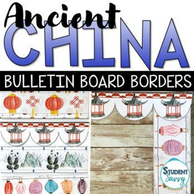 Ancient China Bulletin Board Borders Printable China History Classroom ...