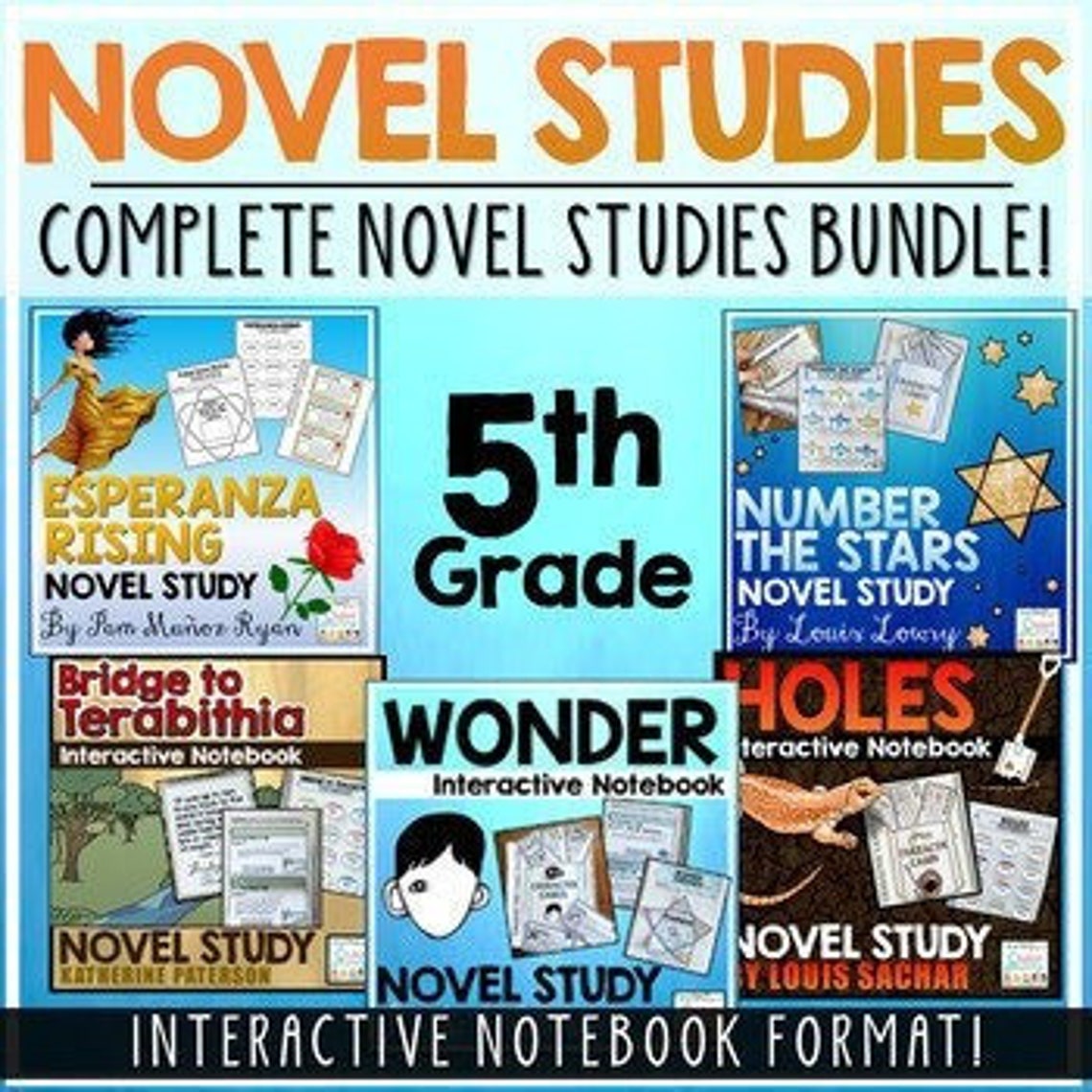 5th Grade Novel Studies Bundle - Wonder Holes Number the Stars - Etsy