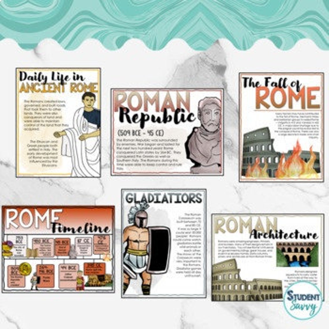 Ancient Rome Posters - Rome Timeline and Map - Ancient Rome Word Wall ...