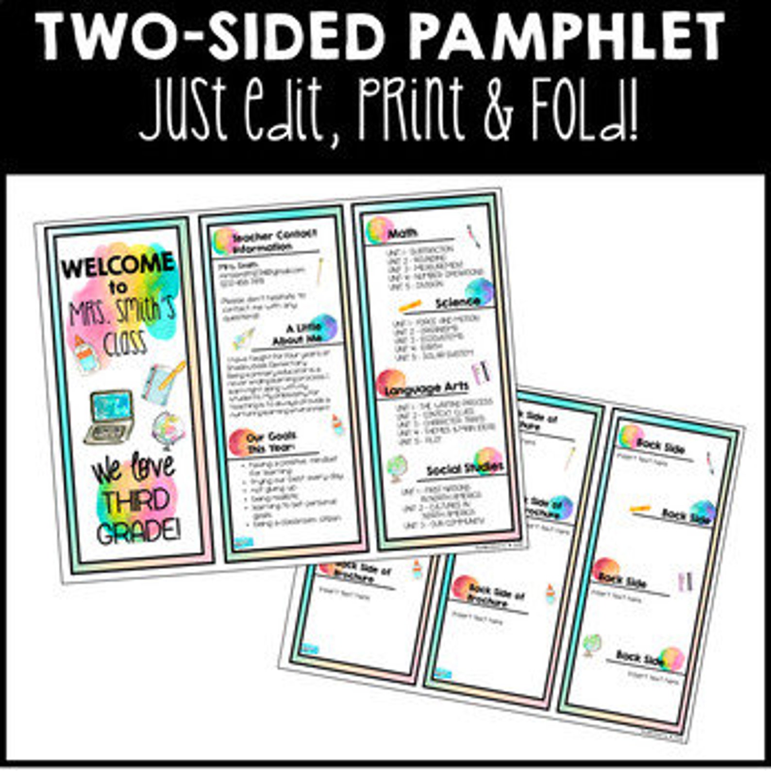 Open House Pamphlet Template - Watercolor - Etsy