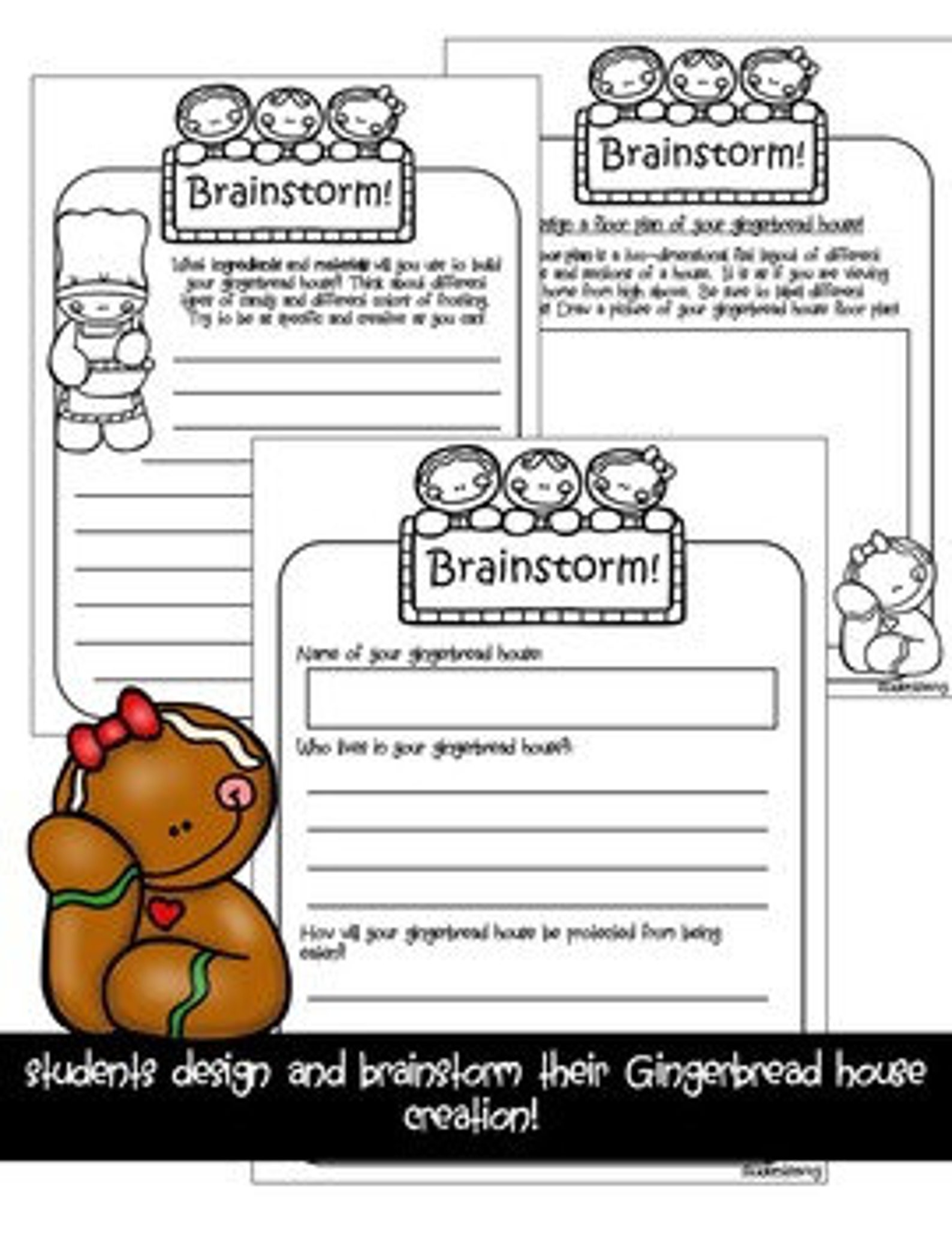 Gingerbread Man | Gingerbread House Activity PBL - Etsy