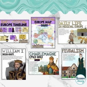 Early Middle Ages Medieval Europe Posters Timelines Maps Coloring Pages ...