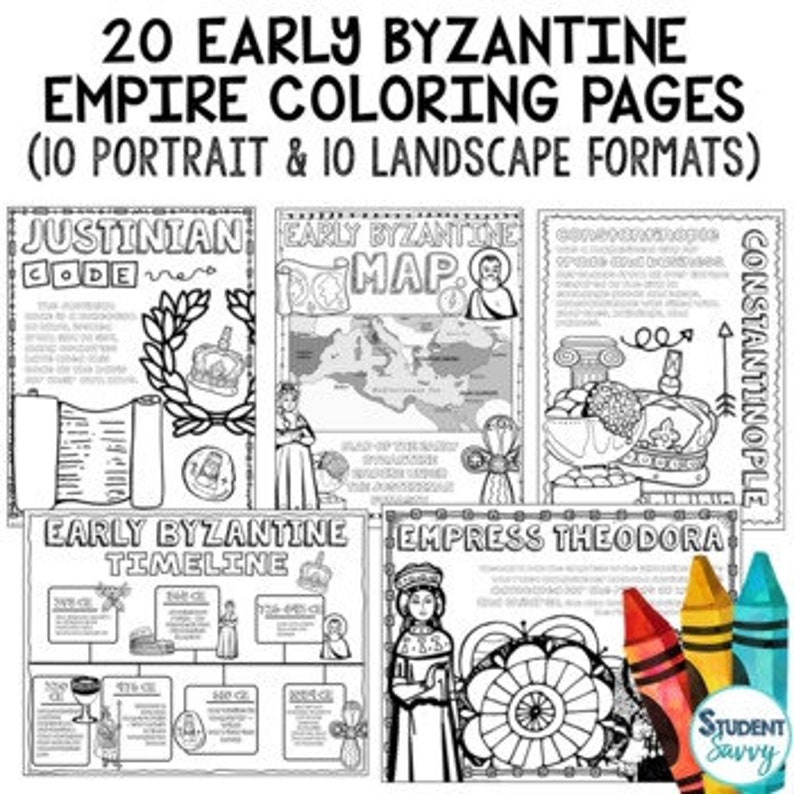 Early Byzantine Empire Posters Timelines Maps Coloring Pages - Etsy