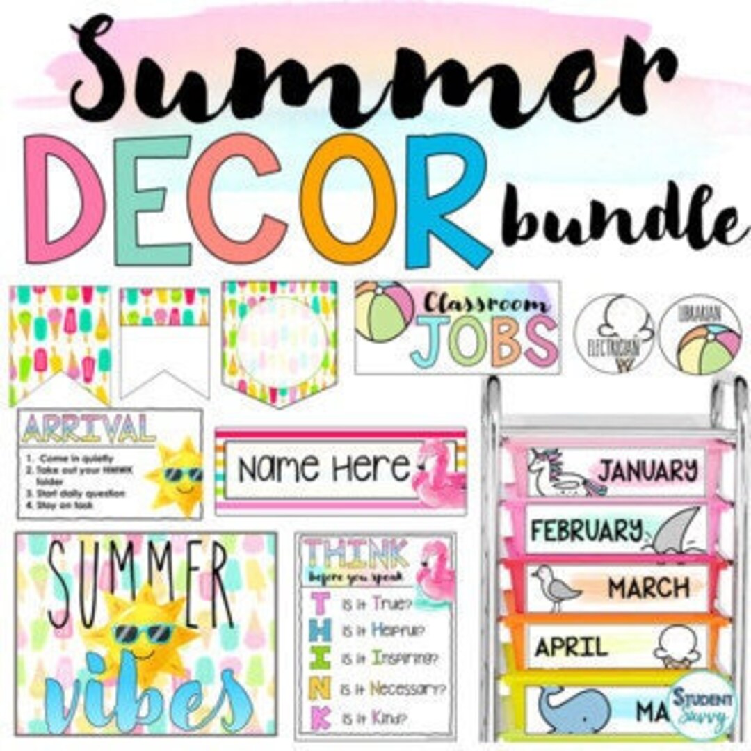 Summer Classroom Decor BUNDLE | Summer School | Beach Google Classroom ...