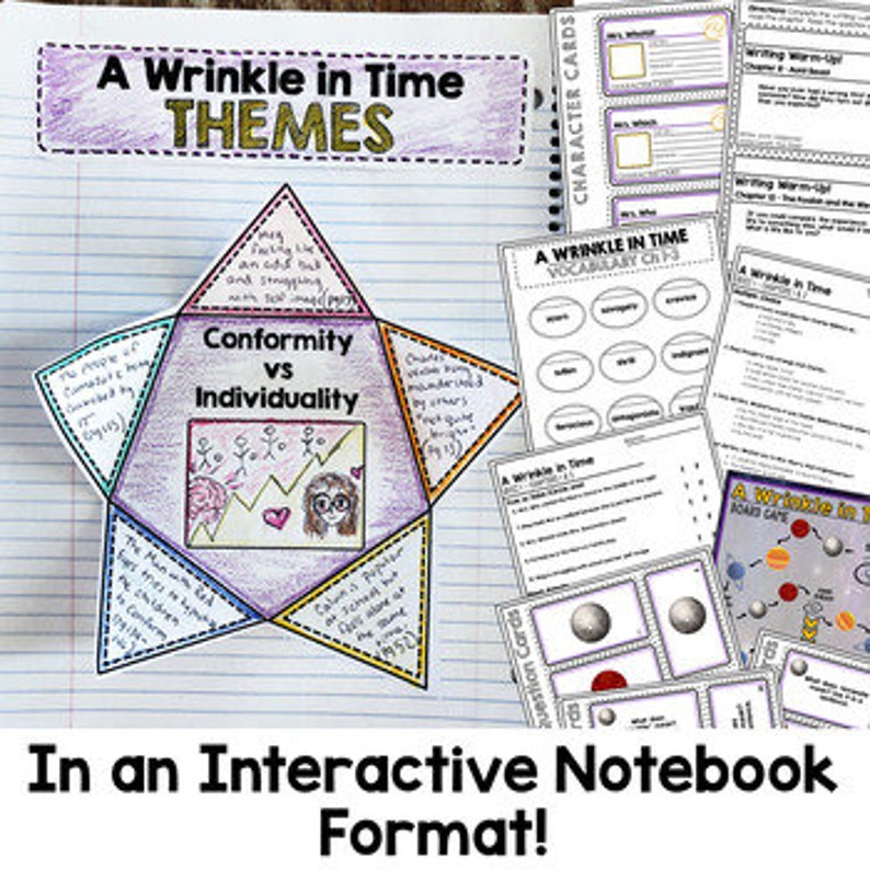 A Wrinkle in Time Novel Study Interactive Notebook - Etsy