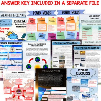 Digital Interactive Notebook | Weather Google Classroom - Etsy