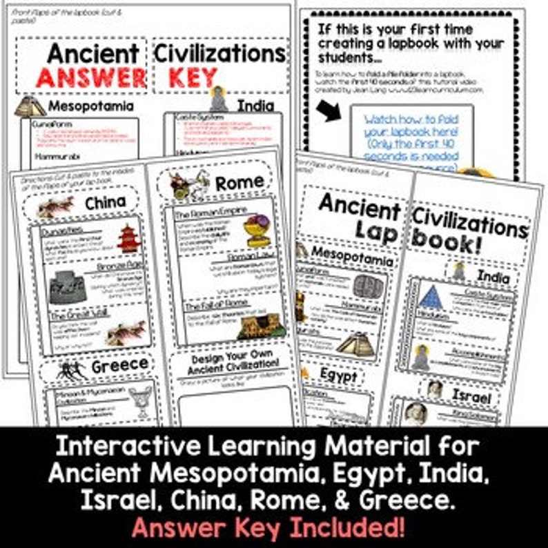 Ancient Civilizations Lapbook | Ancient History Timeline Printable ...