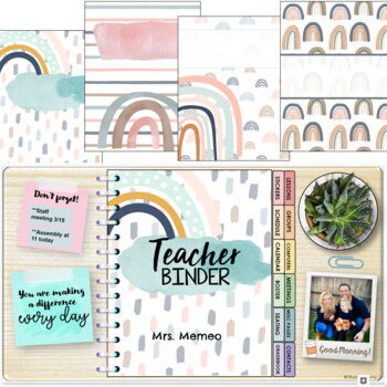 Boho Rainbow Classroom Digital Bundle Google Classroom Headers Daily ...