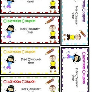 Classroom Coupons - Etsy