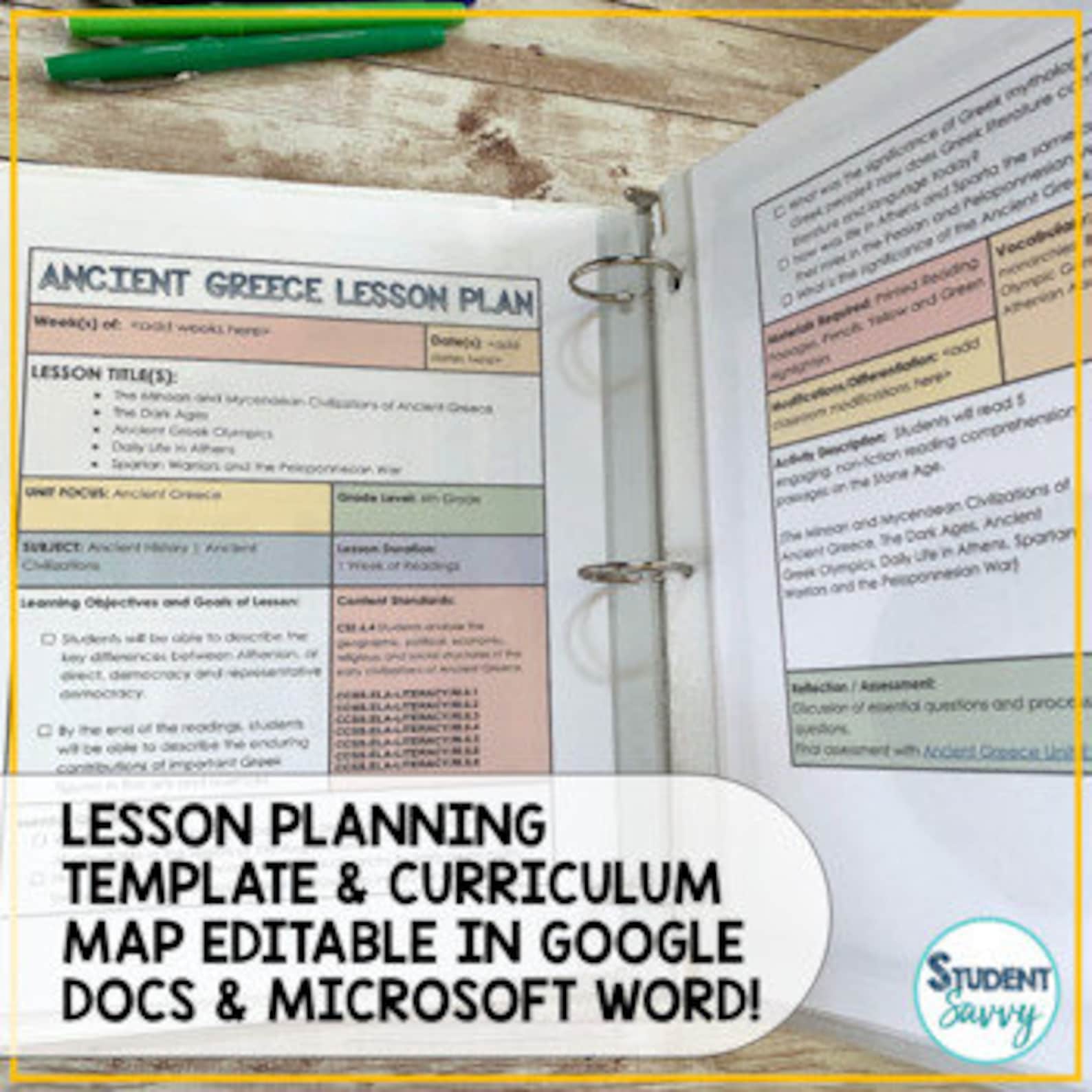 Ancient Greece Lesson Plans Templates Editable Google Docs Curriculum ...