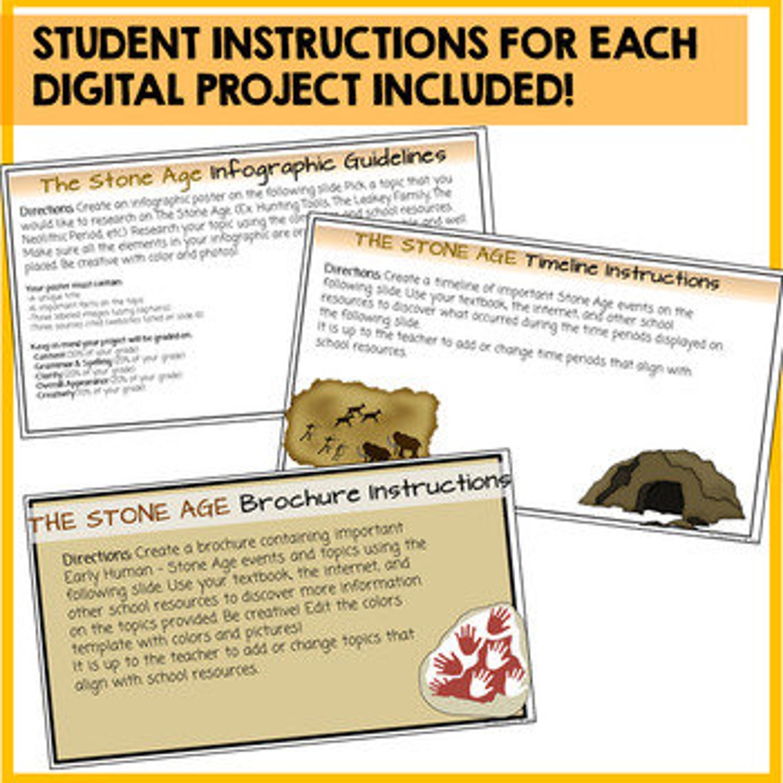 The Stone Age Projects for Google Classroom - Etsy