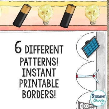 Energy Bulletin Board Borders | Forms of Energy Science Borders - Etsy