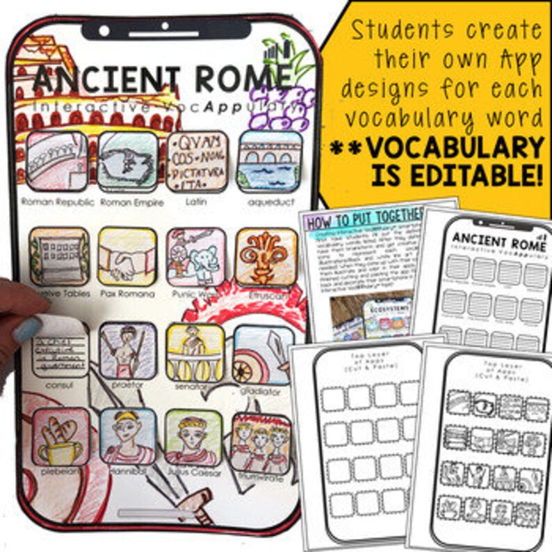 Ancient Rome Vocabulary Activity - Word Wall - Rome Interactive ...