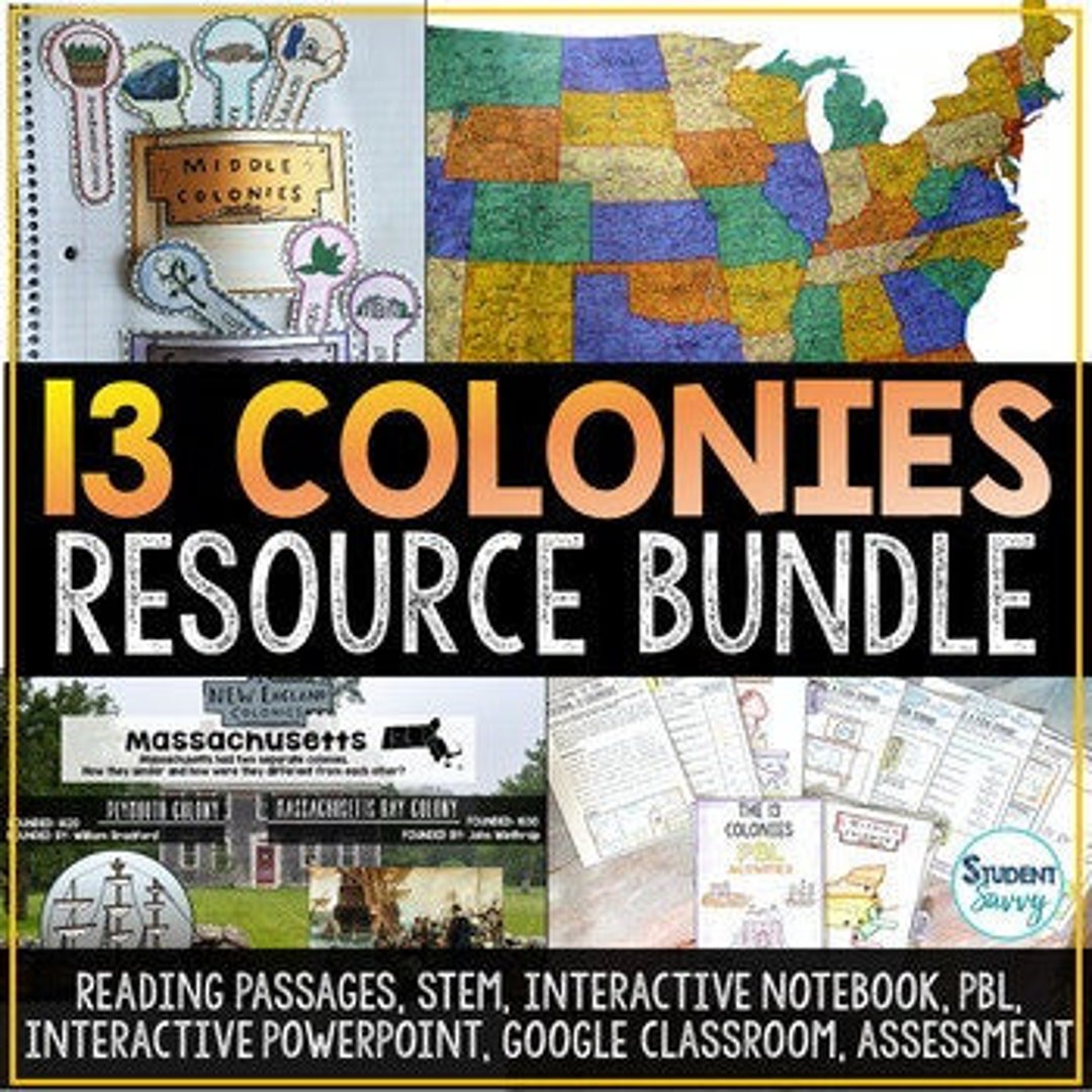 13 Colonies Activities Bundle | Thirteen Colonies Projects Worksheets ...