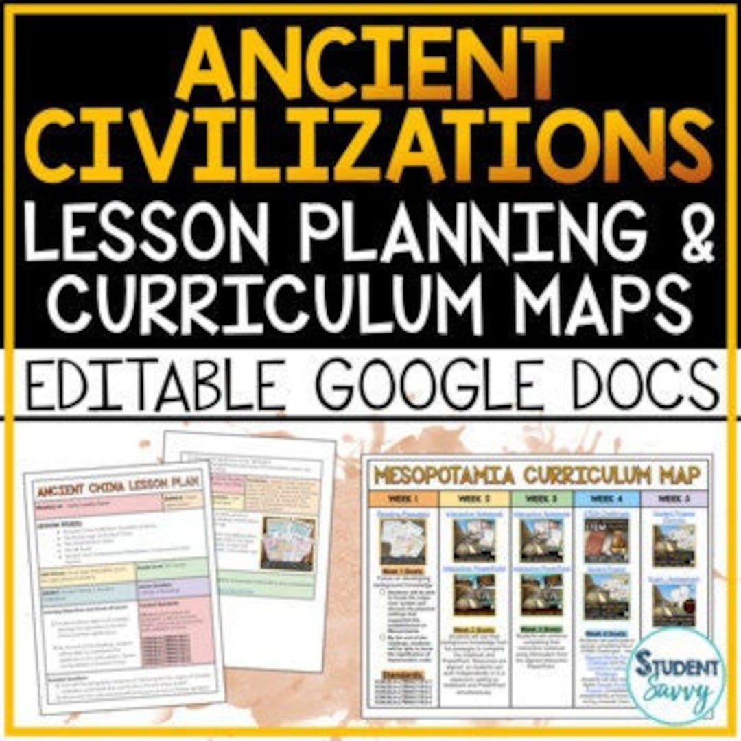 Ancient Civilizations Editable Lesson Plans Templates Curriculum Maps ...
