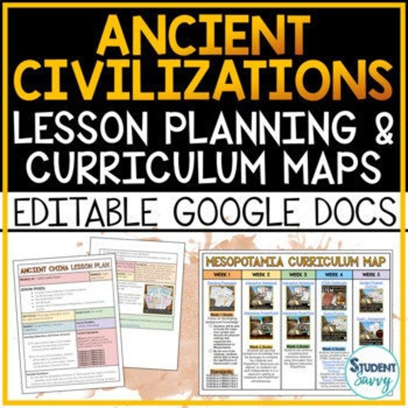 Ancient Civilizations Editable Lesson Plans Templates - Etsy