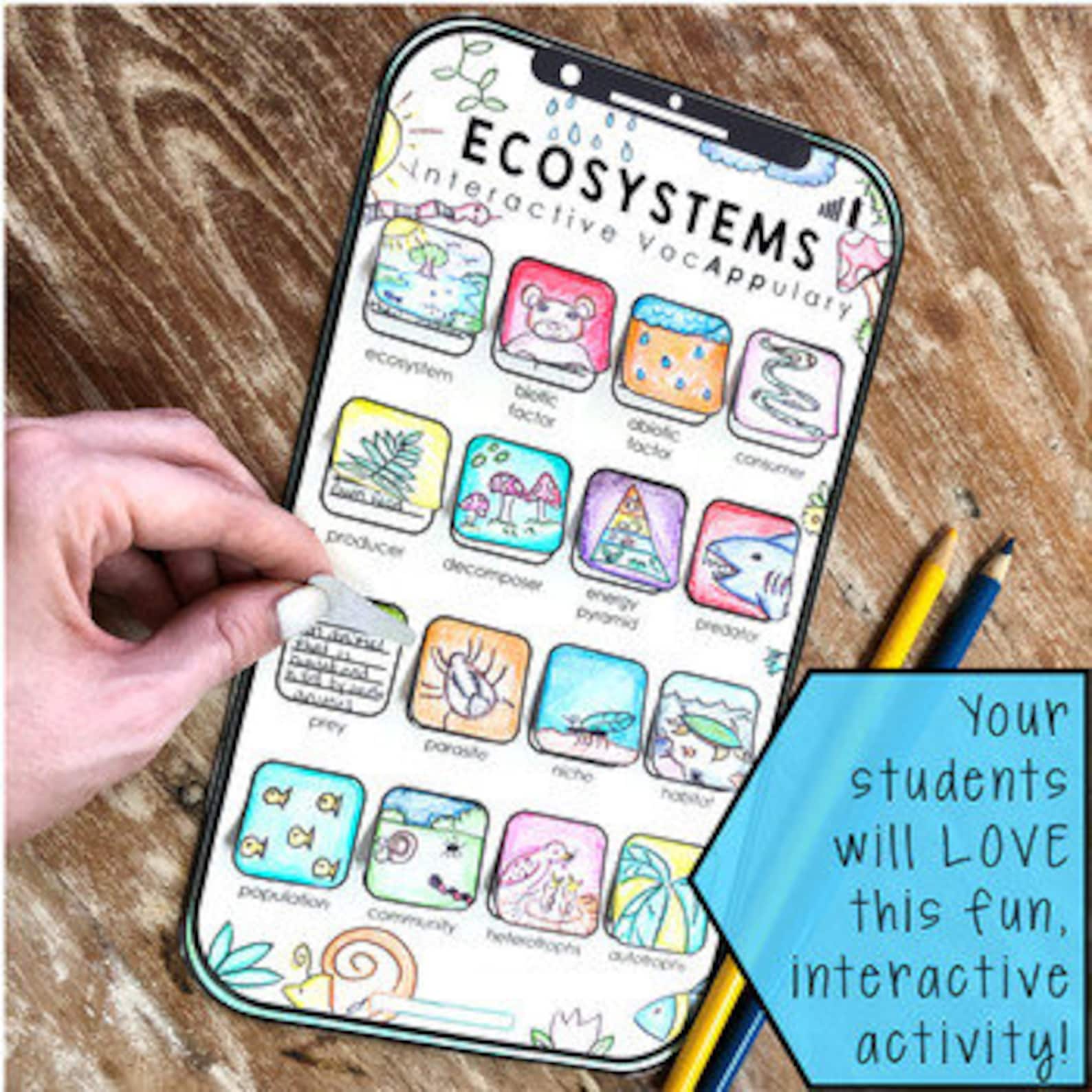 Ecosystems Interactive Vocappulary - Vocabulary App Activity - Etsy