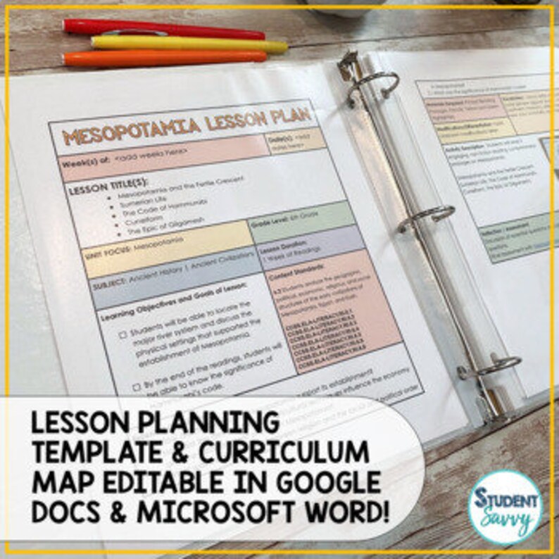 Ancient Mesopotamia Lesson Plans Templates Editable Google Docs ...