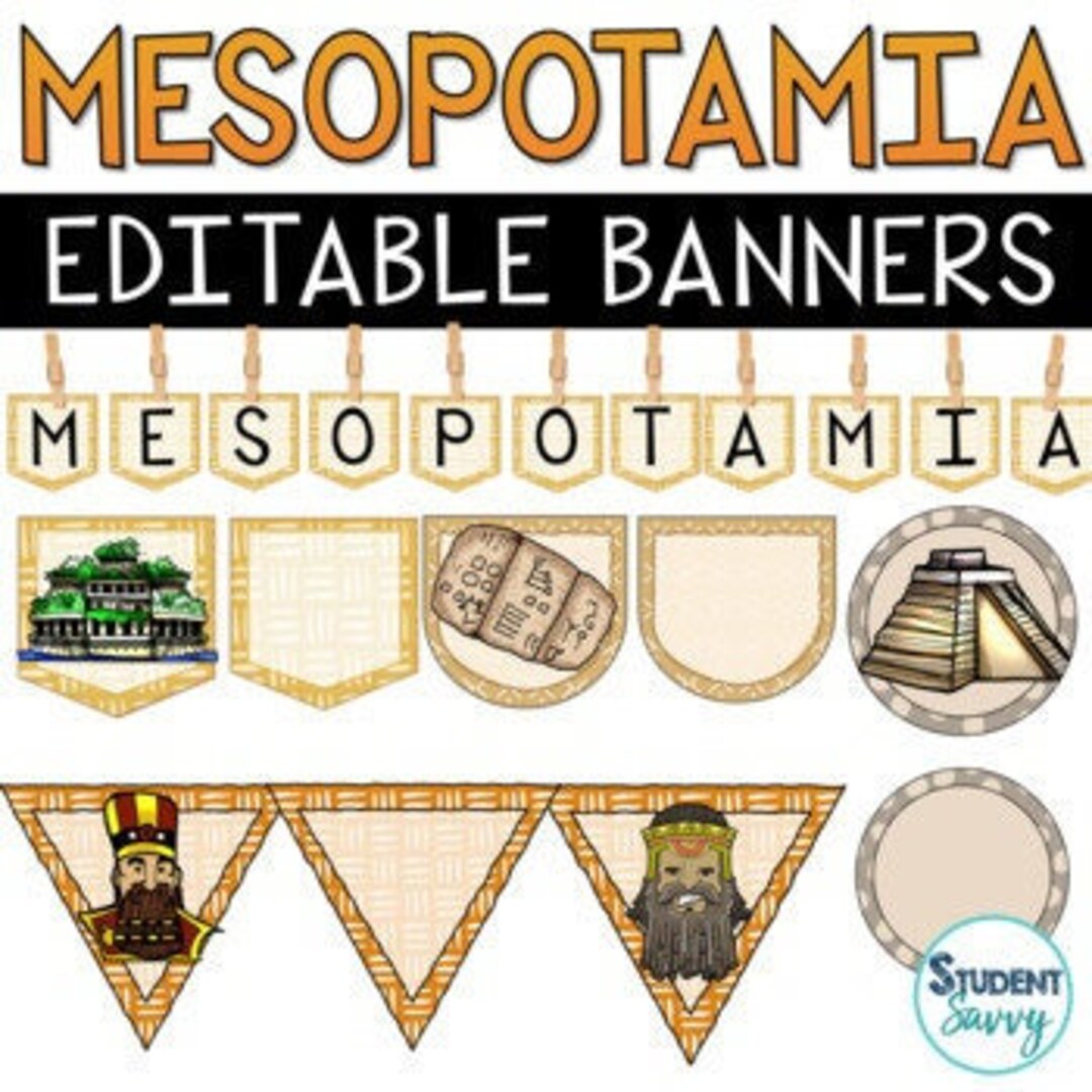 Mesopotamia Banners Printable Sumer History Classroom Decor Editable - Etsy