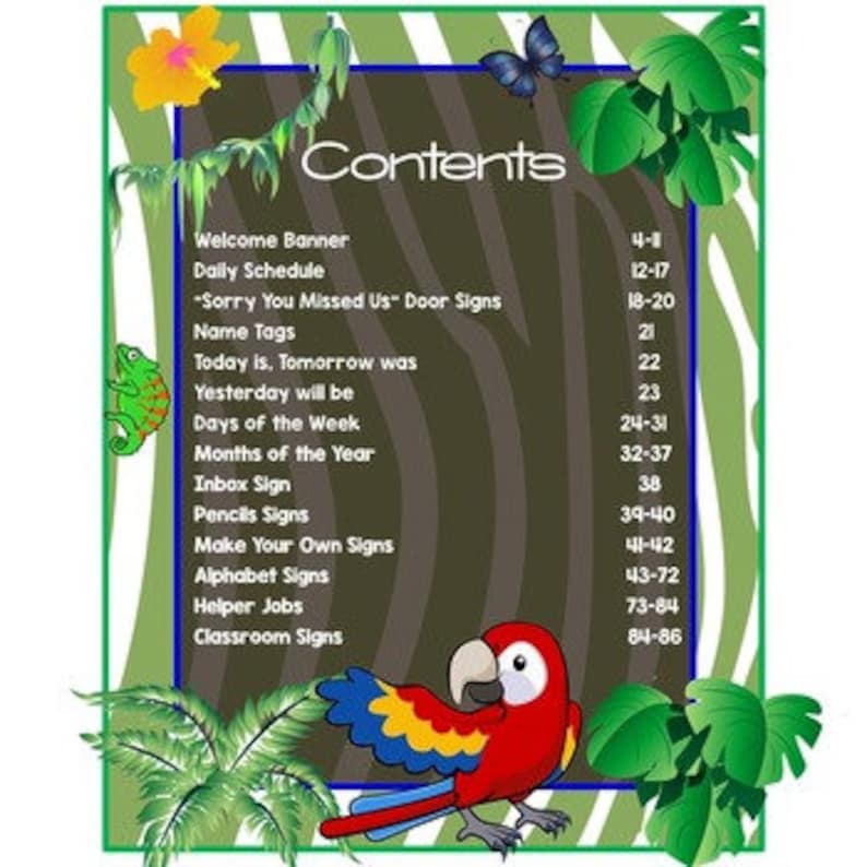 Tropical Rainforest Classroom Decor (editable) Jungle Classroom Decor ...