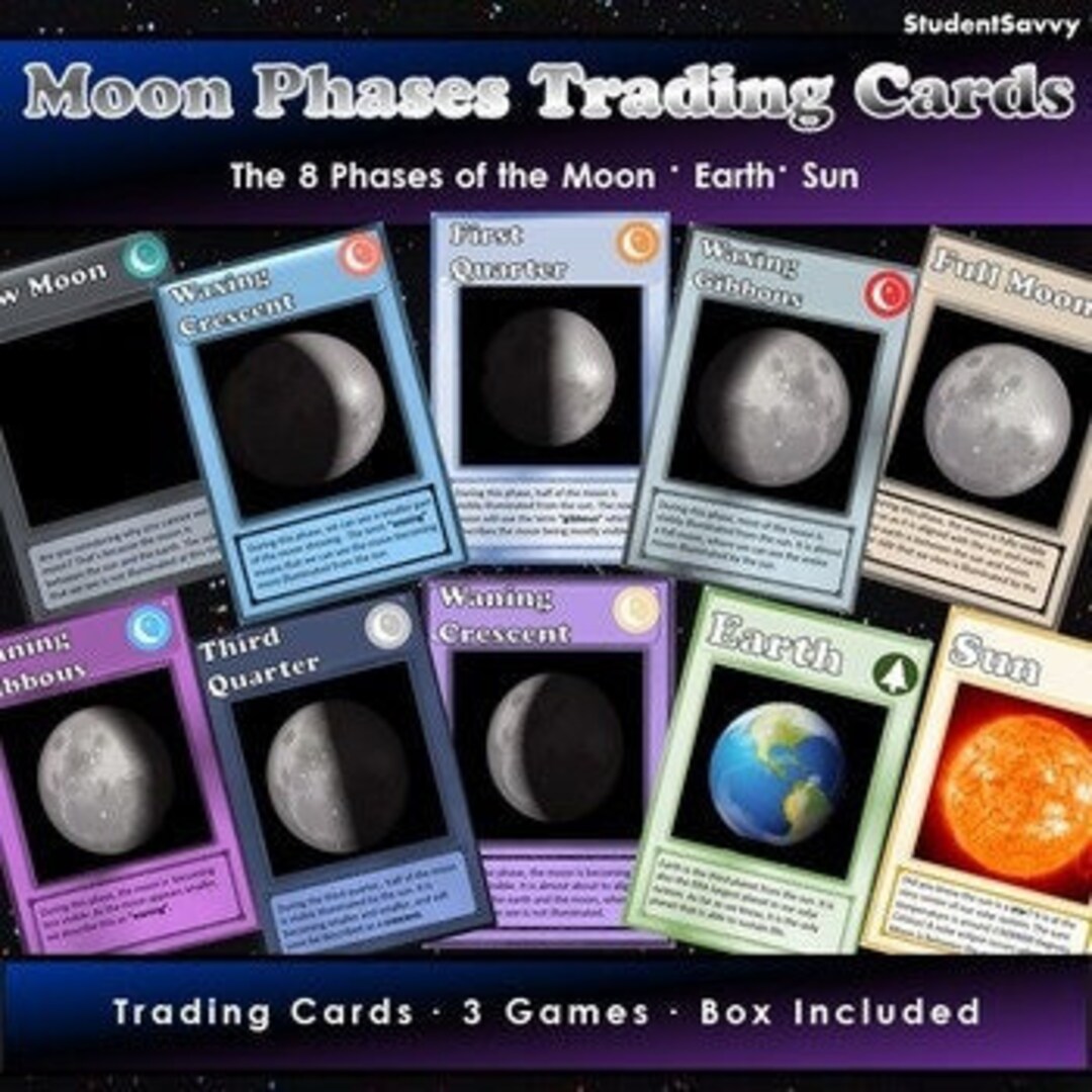 Moon Phases Trading Cards - Etsy