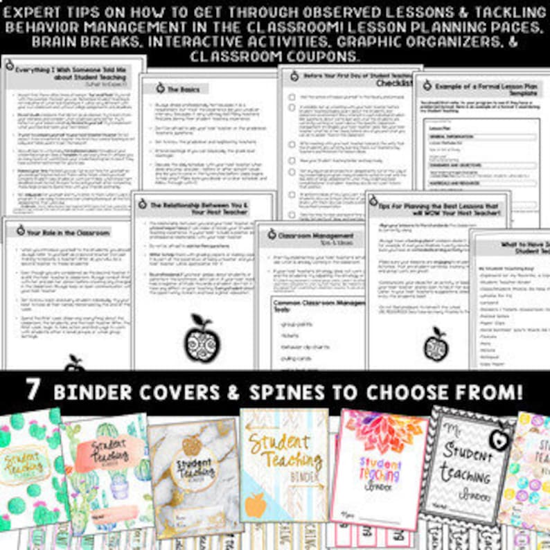 Student Teaching - Student Teacher Binder - Kit Portfolio | DIGITAL ...