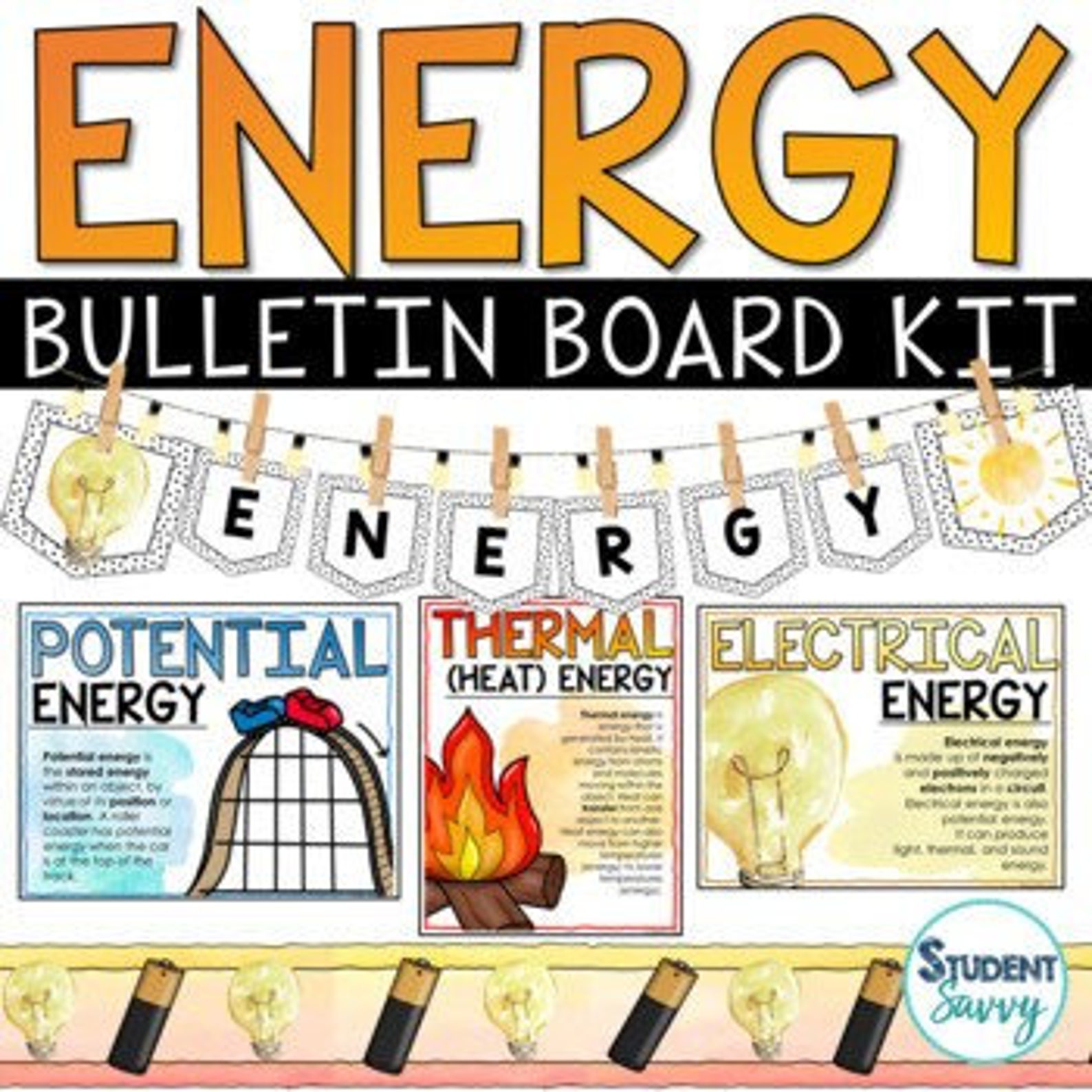 Energy Bulletin Board Kit | Forms of Energy Posters | Borders | Banners ...