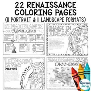 Renaissance Posters Timelines Maps Coloring Pages European Renaissance ...
