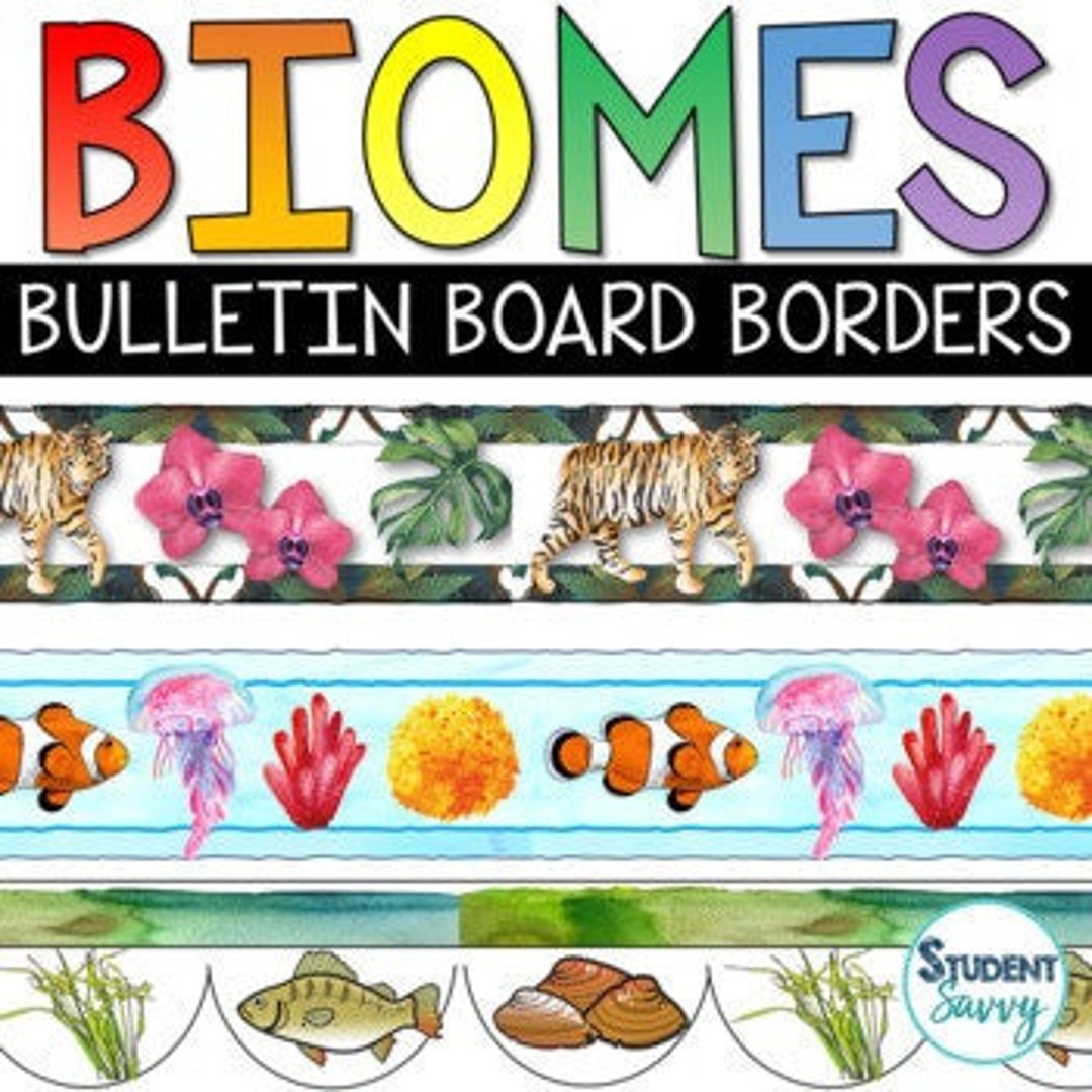Biomes Bulletin Board Borders Biomes 5th Grade Classroom Decor Middle ...