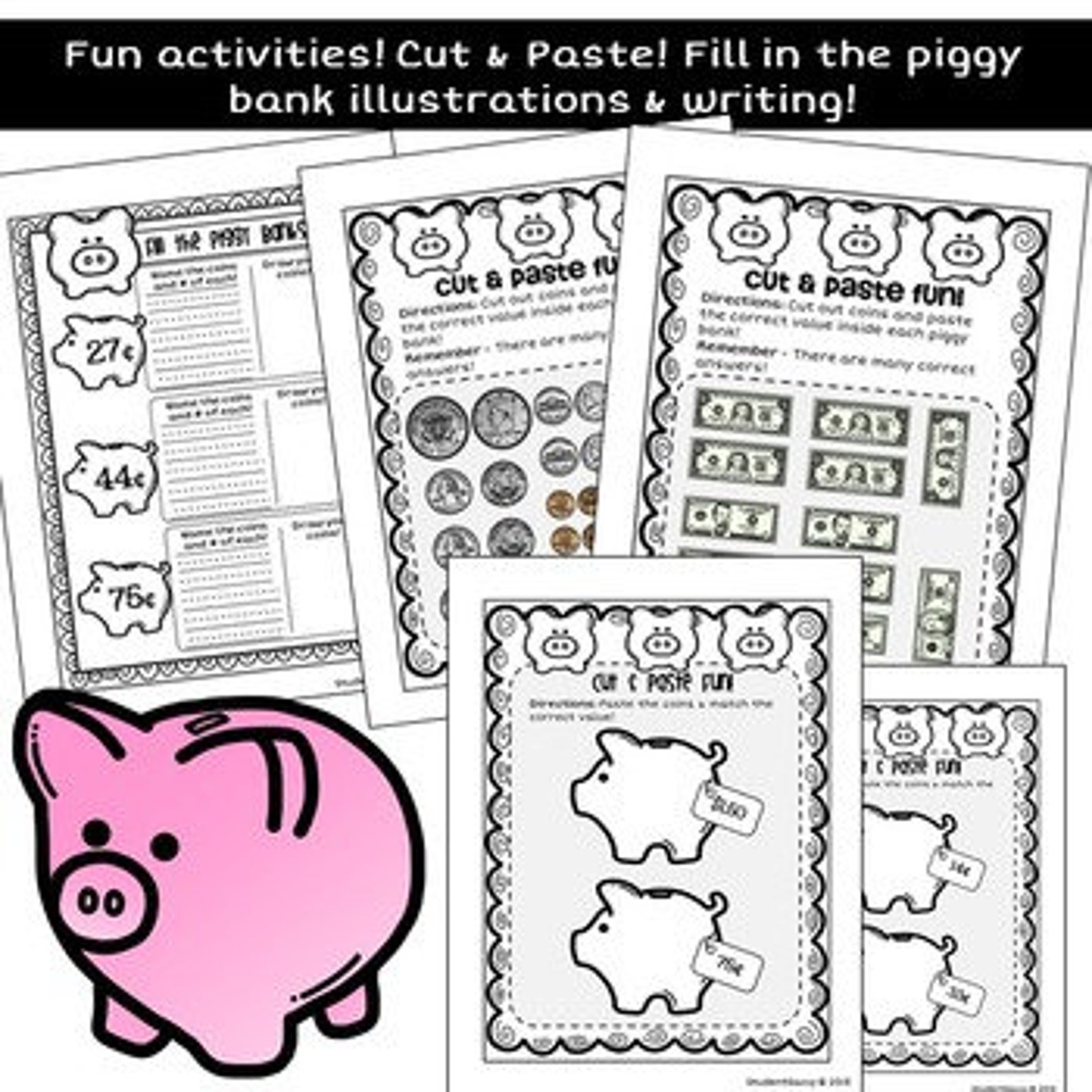 Counting Money Book Printable | Dollar Quarter Dime Nickel Penny ...
