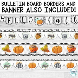 Fall Bulletin Board Farmhouse Classroom Decor Printable Autumn Coloring ...