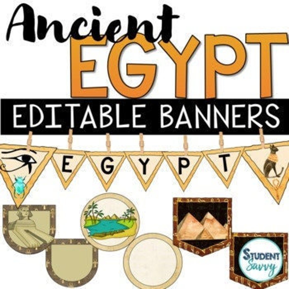 Ancient Egypt Banners Printable Egyptian History Classroom Decor ...