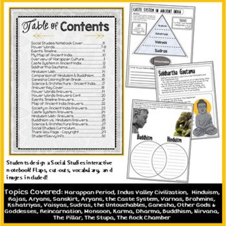 Ancient India Interactive Notebook - History Social Studies Worksheets ...