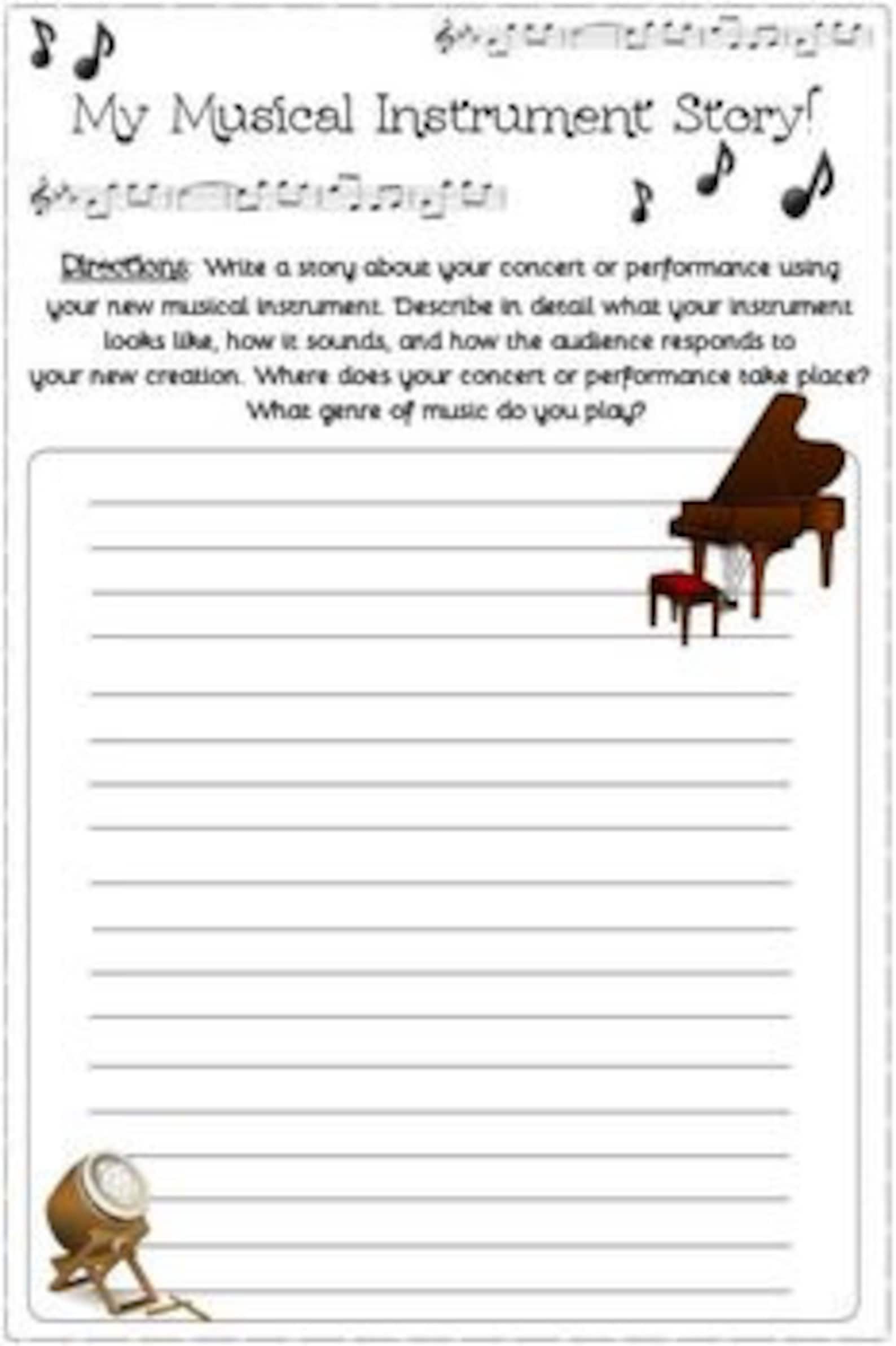 Music Worksheets Create Your Own Instrument Activity Music in Our ...