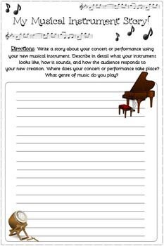 Music Worksheets Create Your Own Instrument Activity Music in Our ...