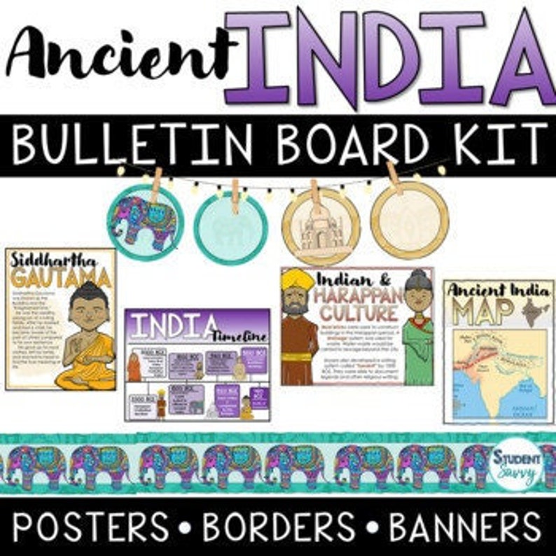 Ancient India Bulletin Board Kit | India Posters | Borders | Banners - Etsy