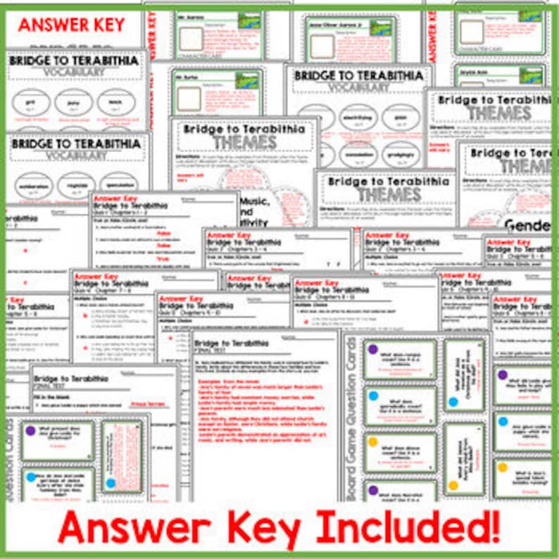 Bridge to Terabithia Novel Study - Etsy