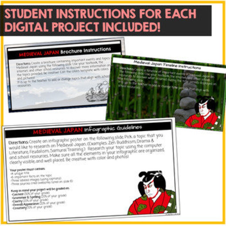 Medieval Japan Google Classroom Projects Feudal Japan Activities - Etsy