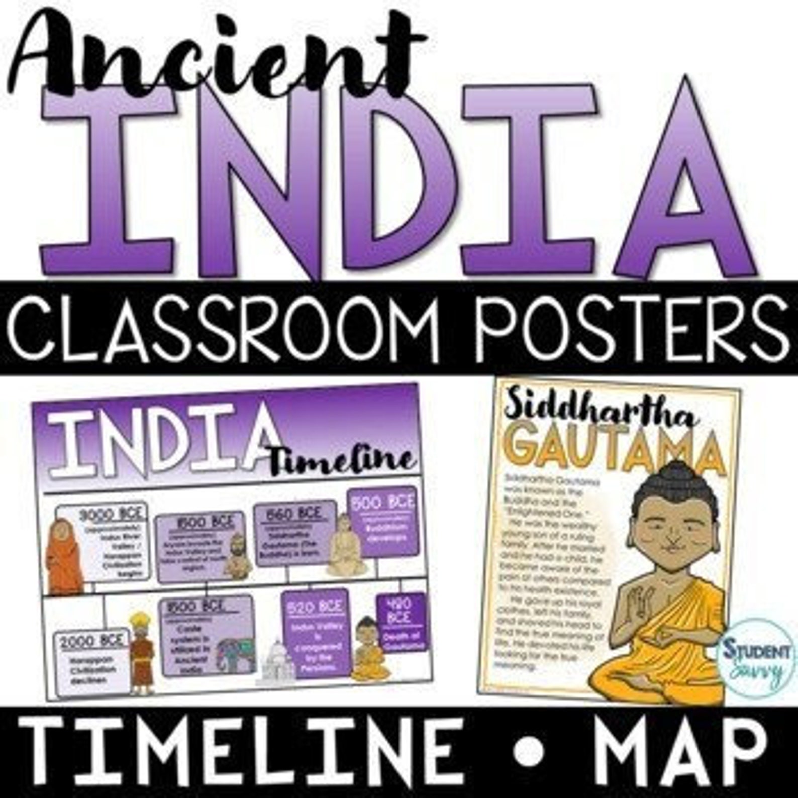 Ancient India Posters India Timeline India Map Classroom Posters Indus ...