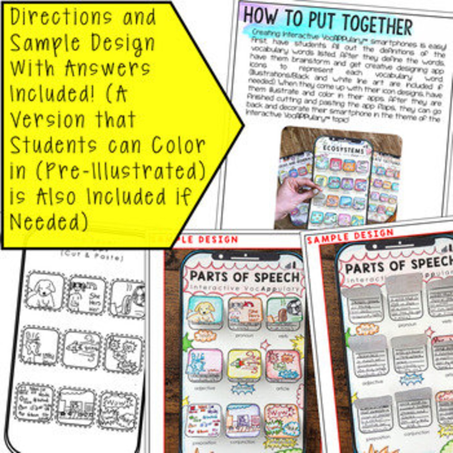 Parts of Speech Interactive Vocappulary™ - Grammar Vocabulary Activity ...