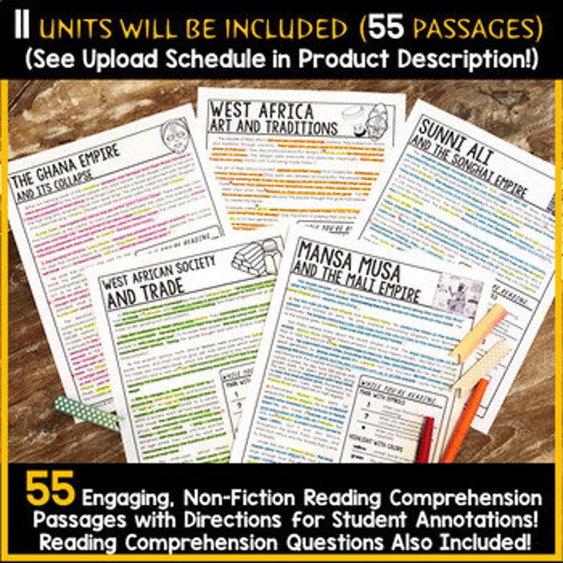 Medieval Times Reading Passages Bundle Middle Ages Reading - Etsy