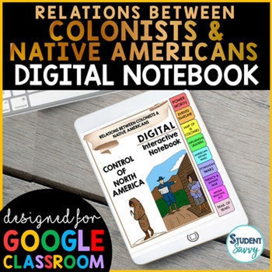 Digital Interactive Notebook | Native American and Colonist Relations ...