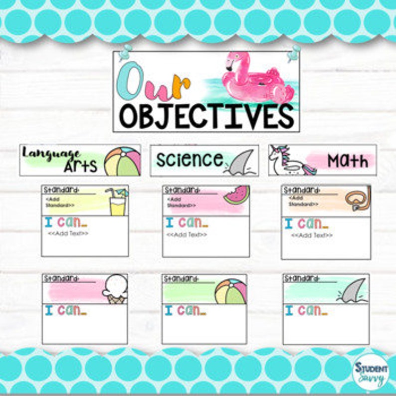 Learning Objectives Poster Common Core Standards I Can - Etsy