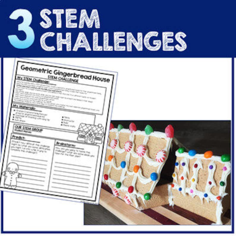 Winter STEM Activities Challenges - December STEM Snowglobe Gingerbread ...