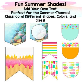 Summer Editable Banners| Summer Bunting | Summer Classroom Decor - Etsy