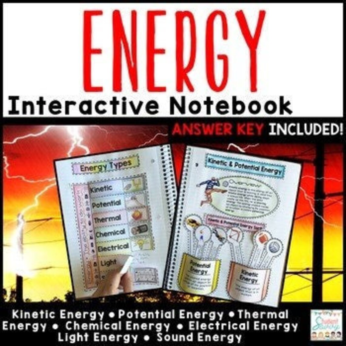 Energy Interactive Notebook Forms of Energy Light Heat Kinetic ...