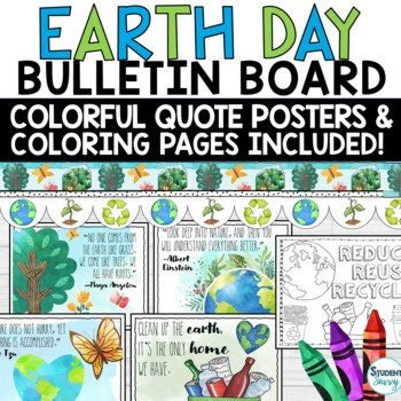 Earth Day Bulletin Board Posters Coloring Pages Activities April Spring ...